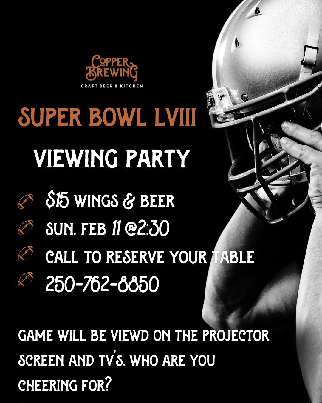 Super Bowl Watch Party - Copper Brewing
